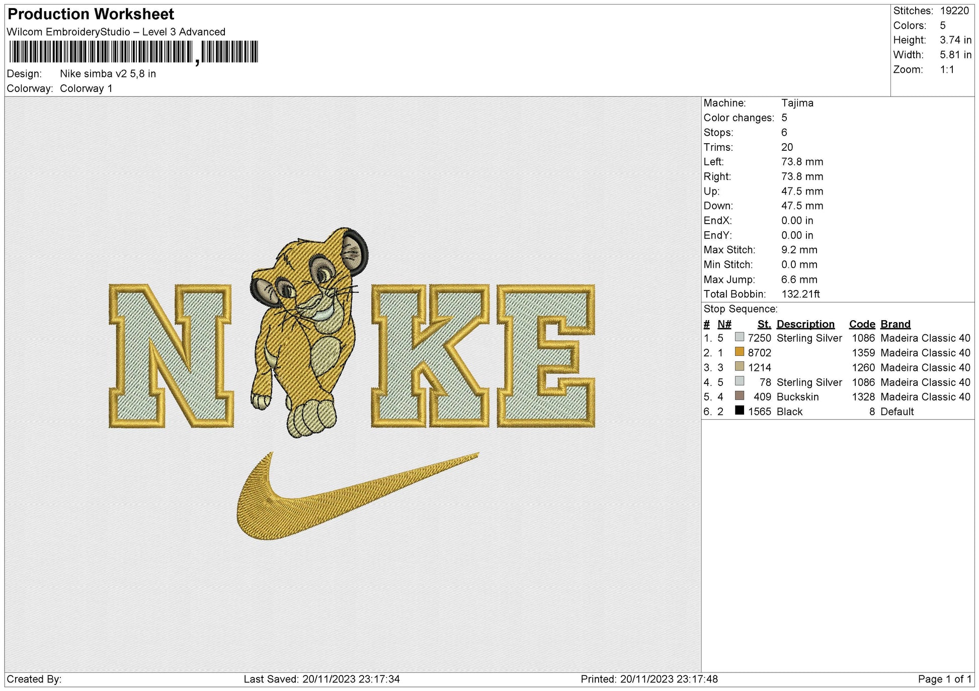 Nike Simba bigswoosh Embroidery File 6 size – embrostudio