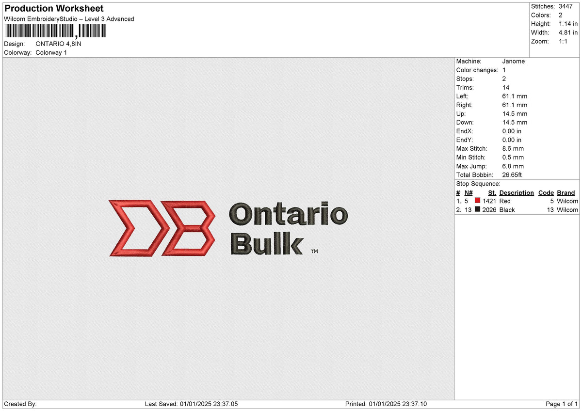ONTARIO Embroidery File 6 size – embrostudio