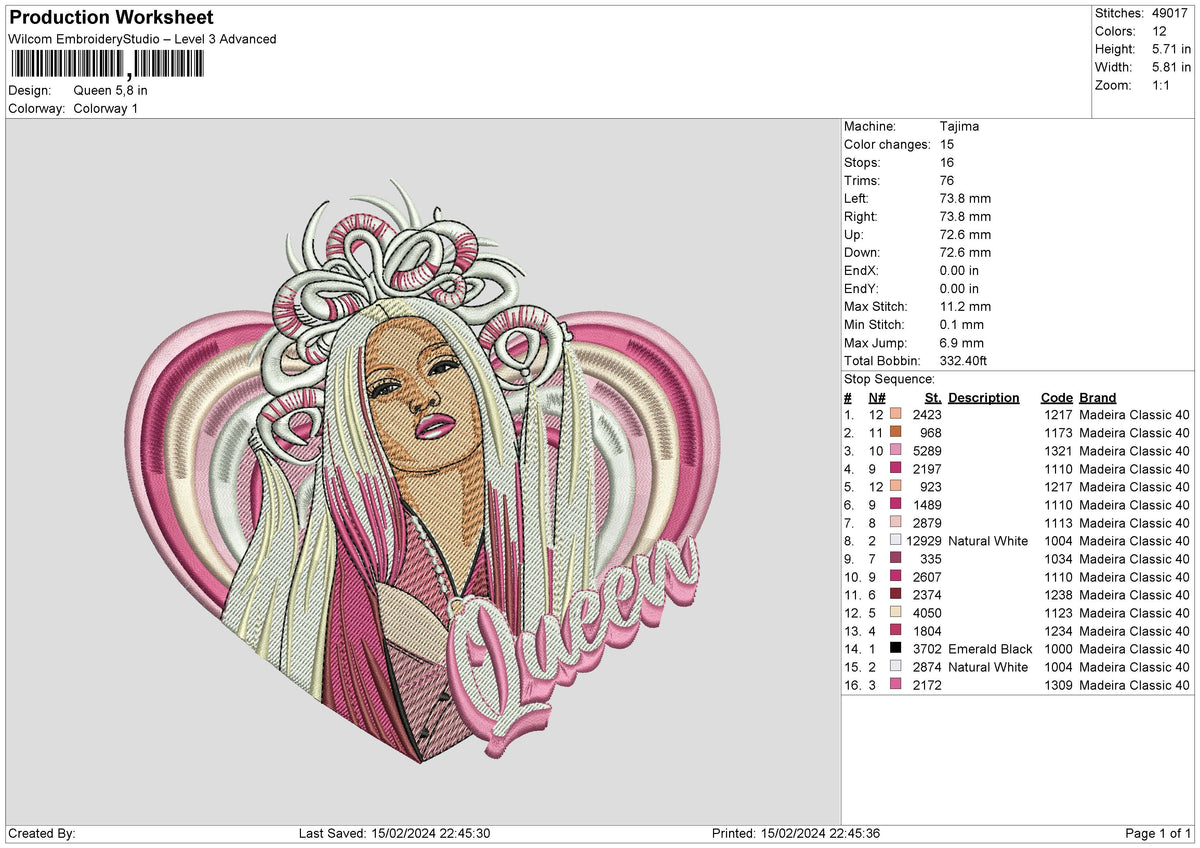 Queen Embroidery File 6 size – embrostudio