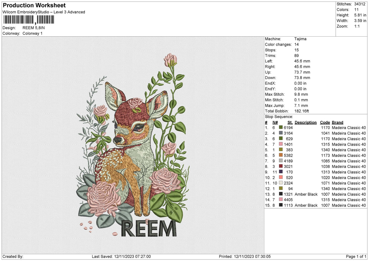 REEM Embroidery File 6 size – embrostudio