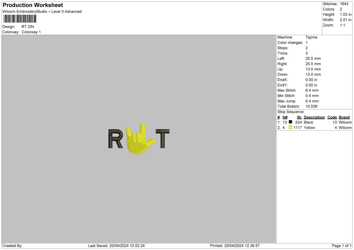 Rt Text Embroidery File 6 sizes – embrostudio