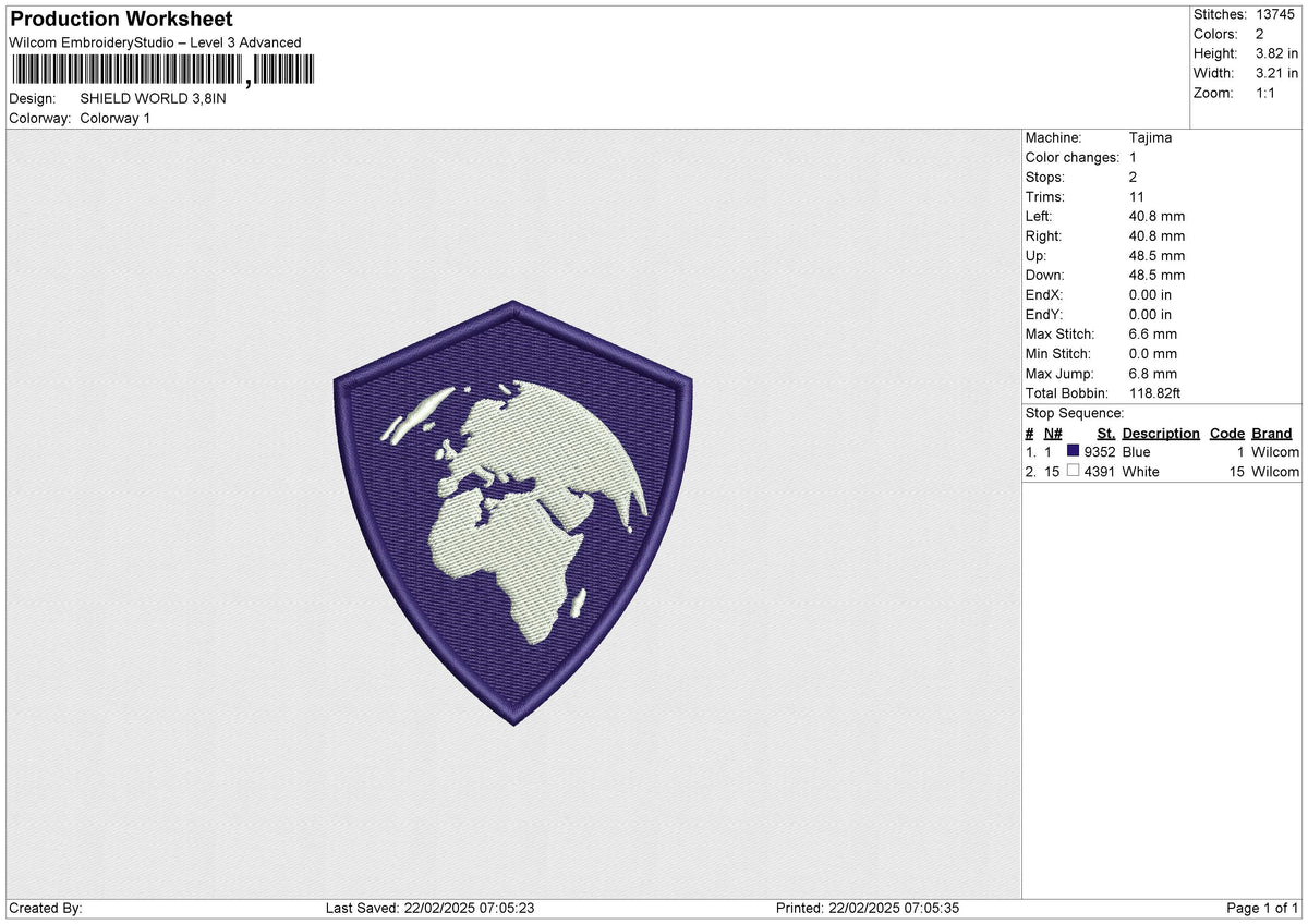 SHIELD WORLD Embroidery File 6 size – embrostudio