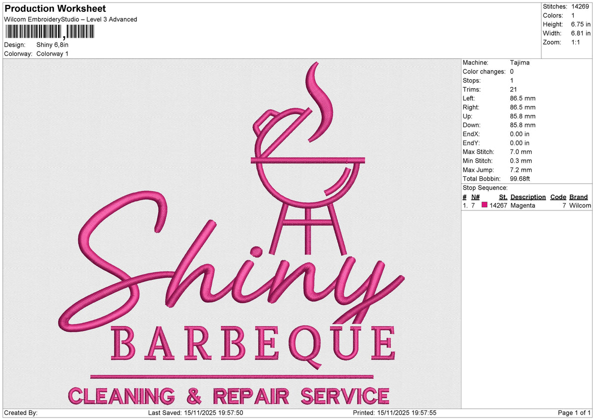Shiny Embroidery File 6 size – embrostudio