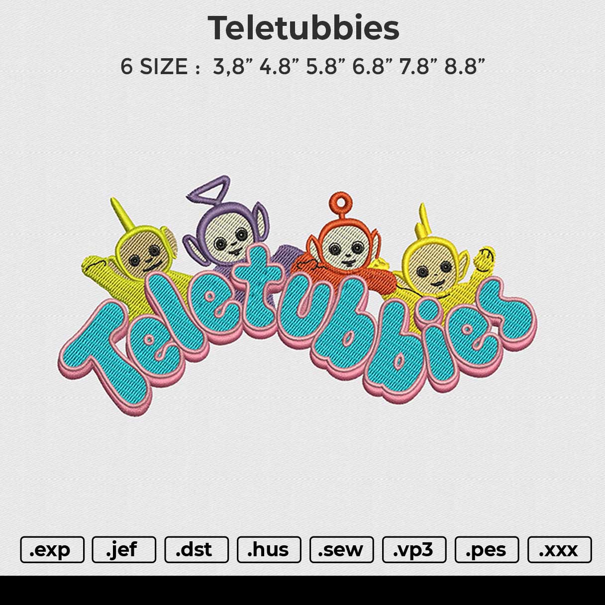 Teletubbies Embroidery File 6 size – embrostudio