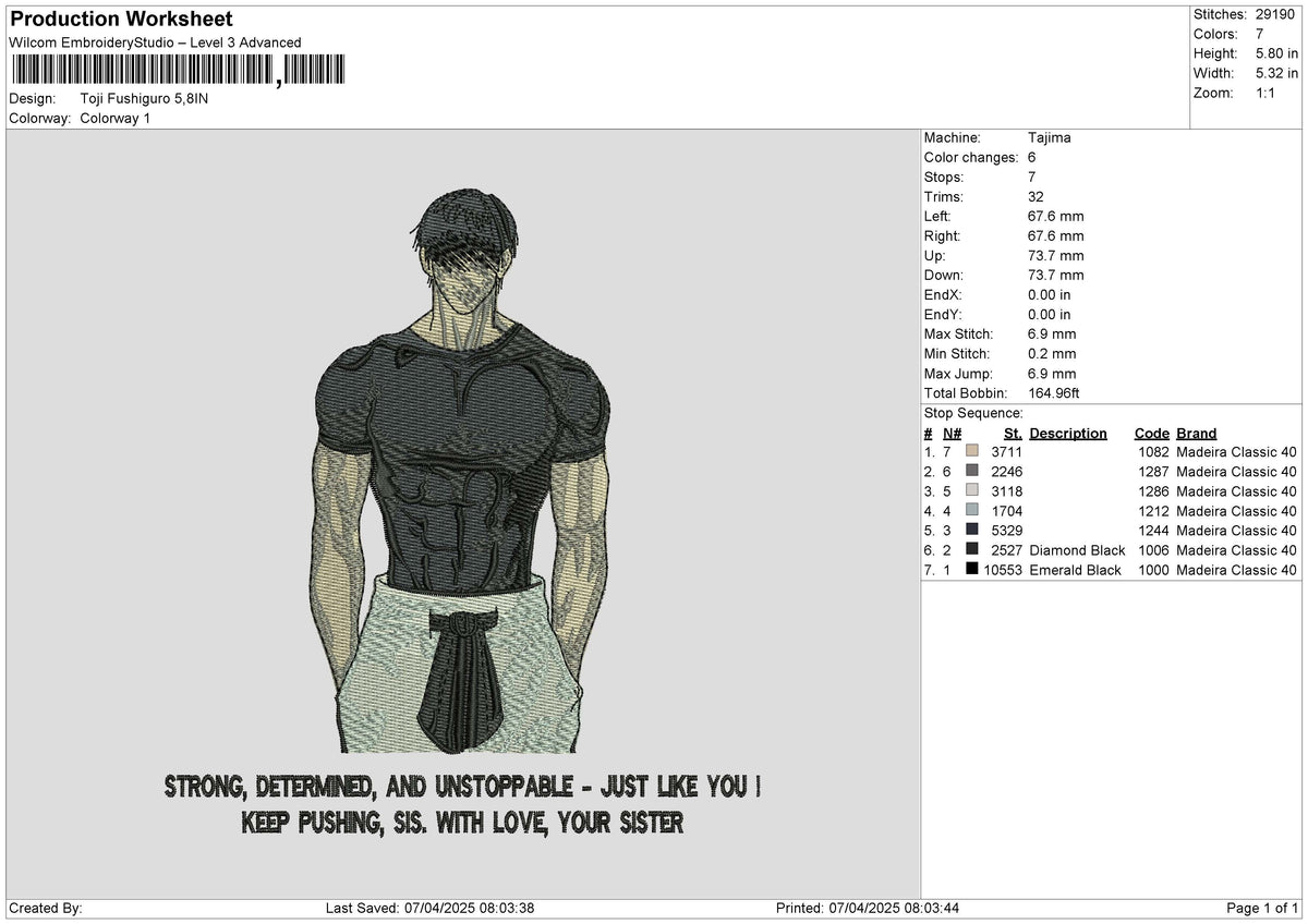 Toji Fushiguro Embroidery File 6 size – embrostudio