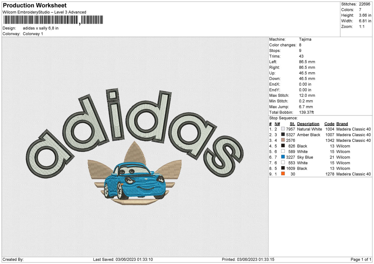 Adidas x Sally Embroidery File 6 size – embrostudio