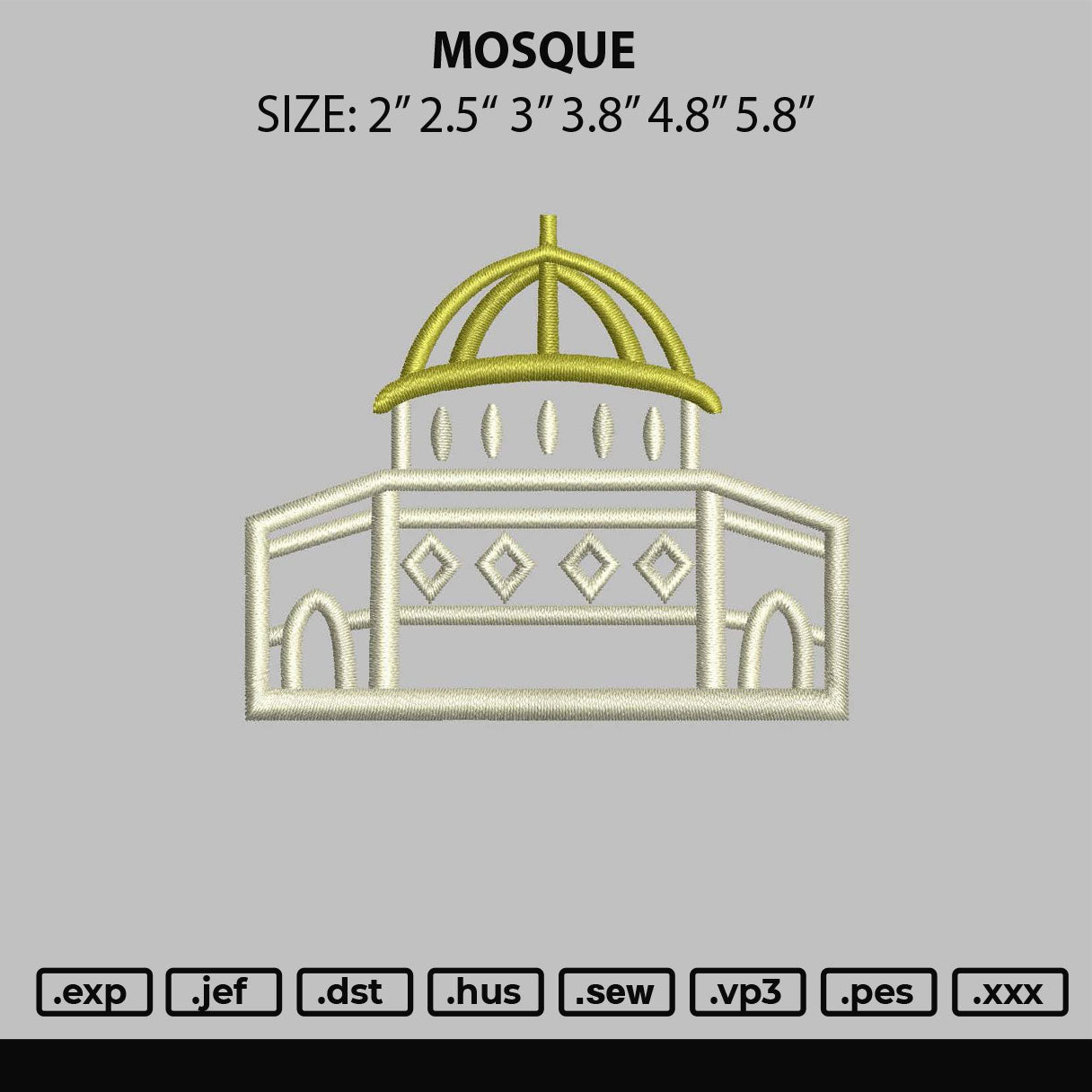 Mosque Embroidery File 6 sizes – embrostudio