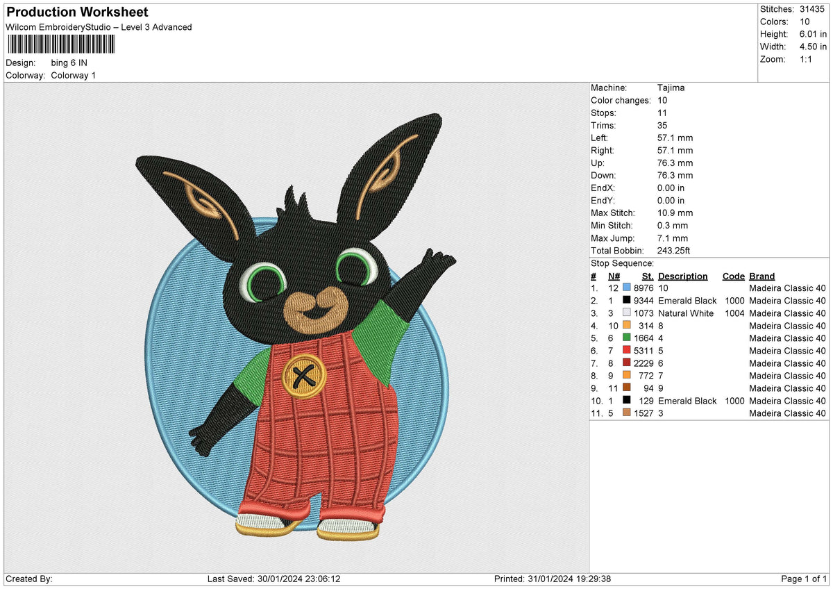 Bing Embroidery File 6 size – embrostudio