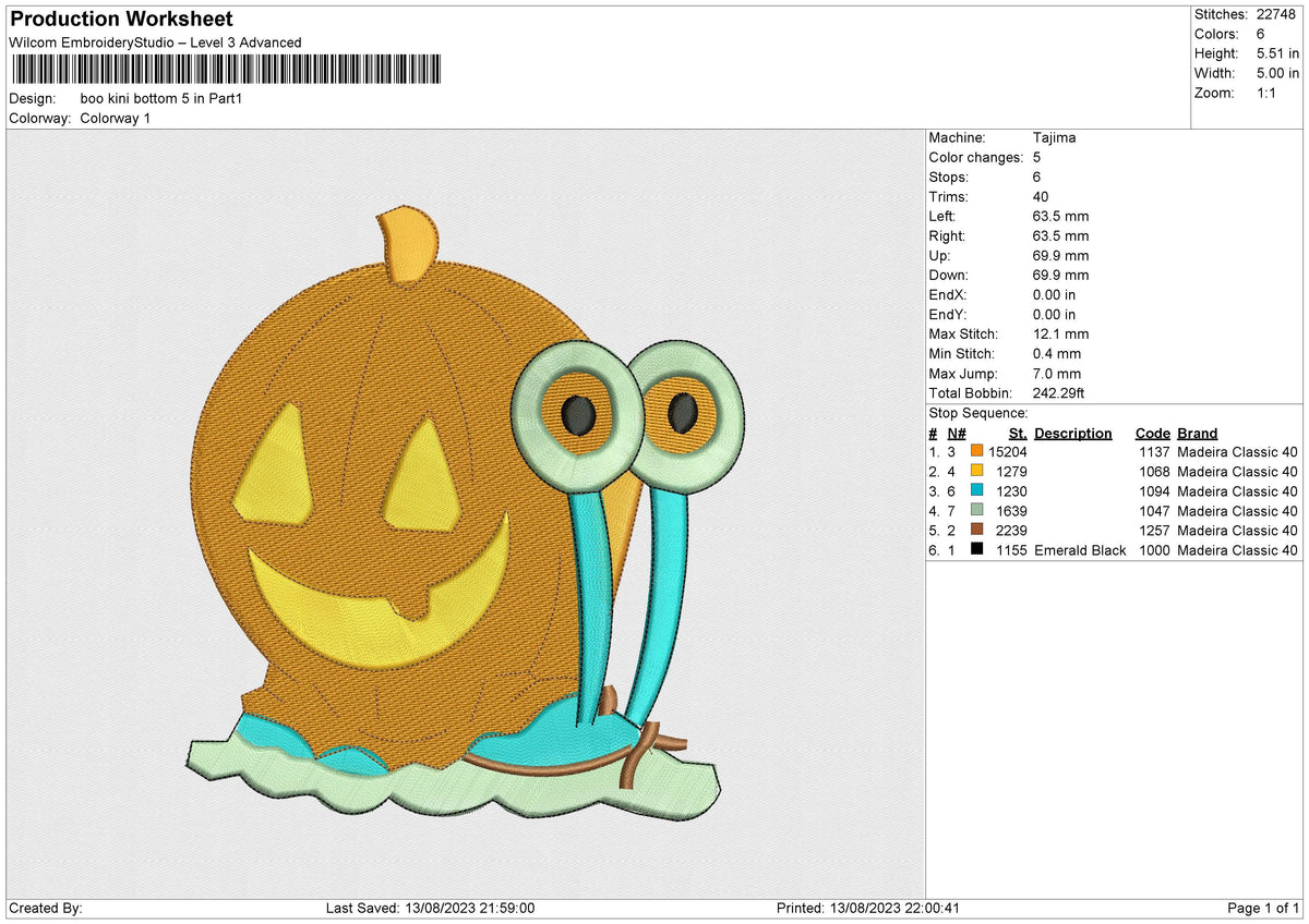 Boo Kini Bottom 4file Embroidery File 5 size – embrostudio