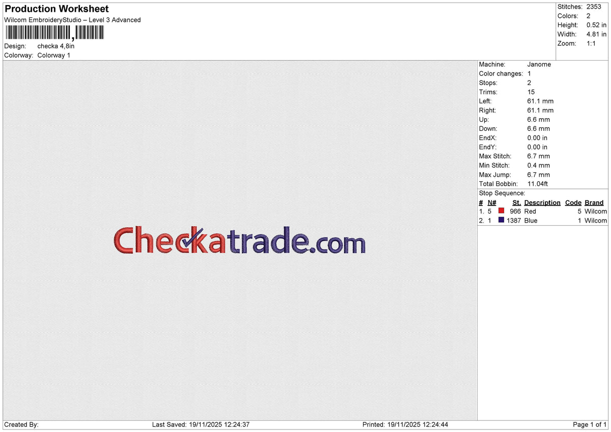 checka Embroidery File 6 sizes – embrostudio