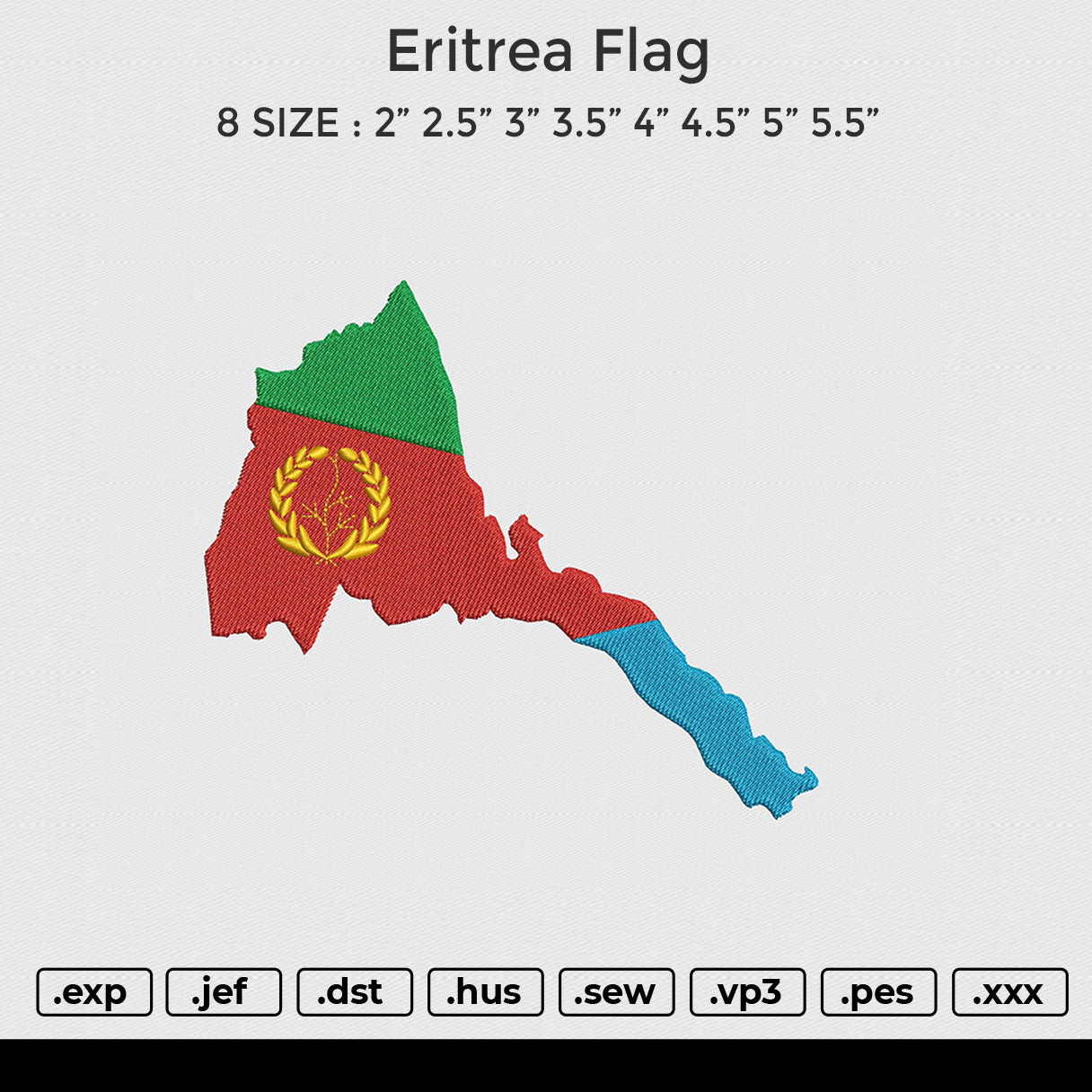 Eritrea Flag Embroidery File 6 size – embrostudio