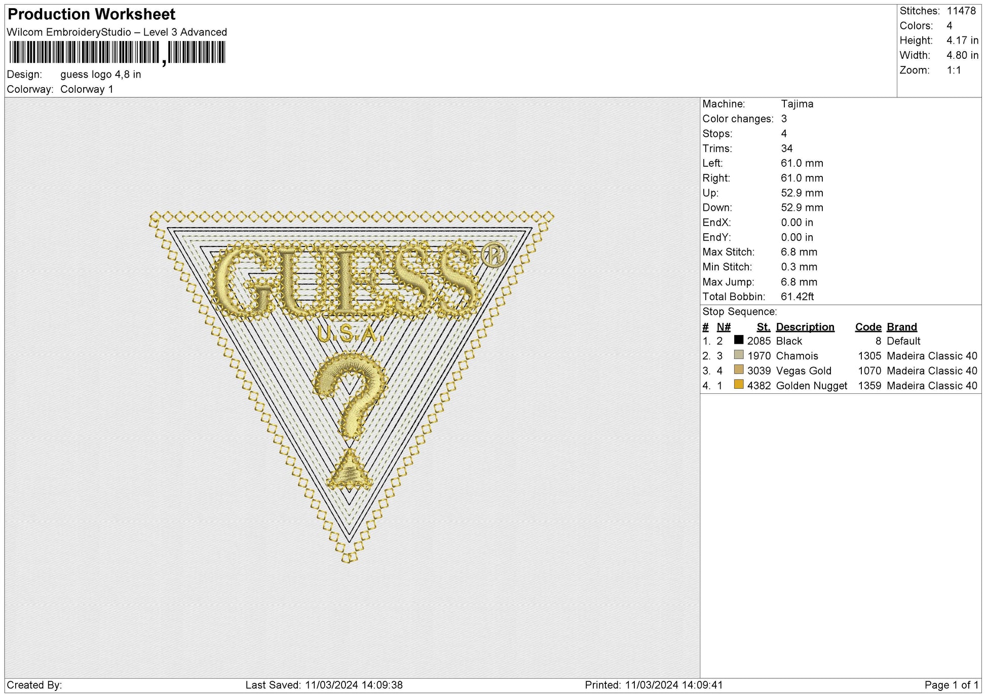 Guess logo Embroidery File 6 size – embrostudio