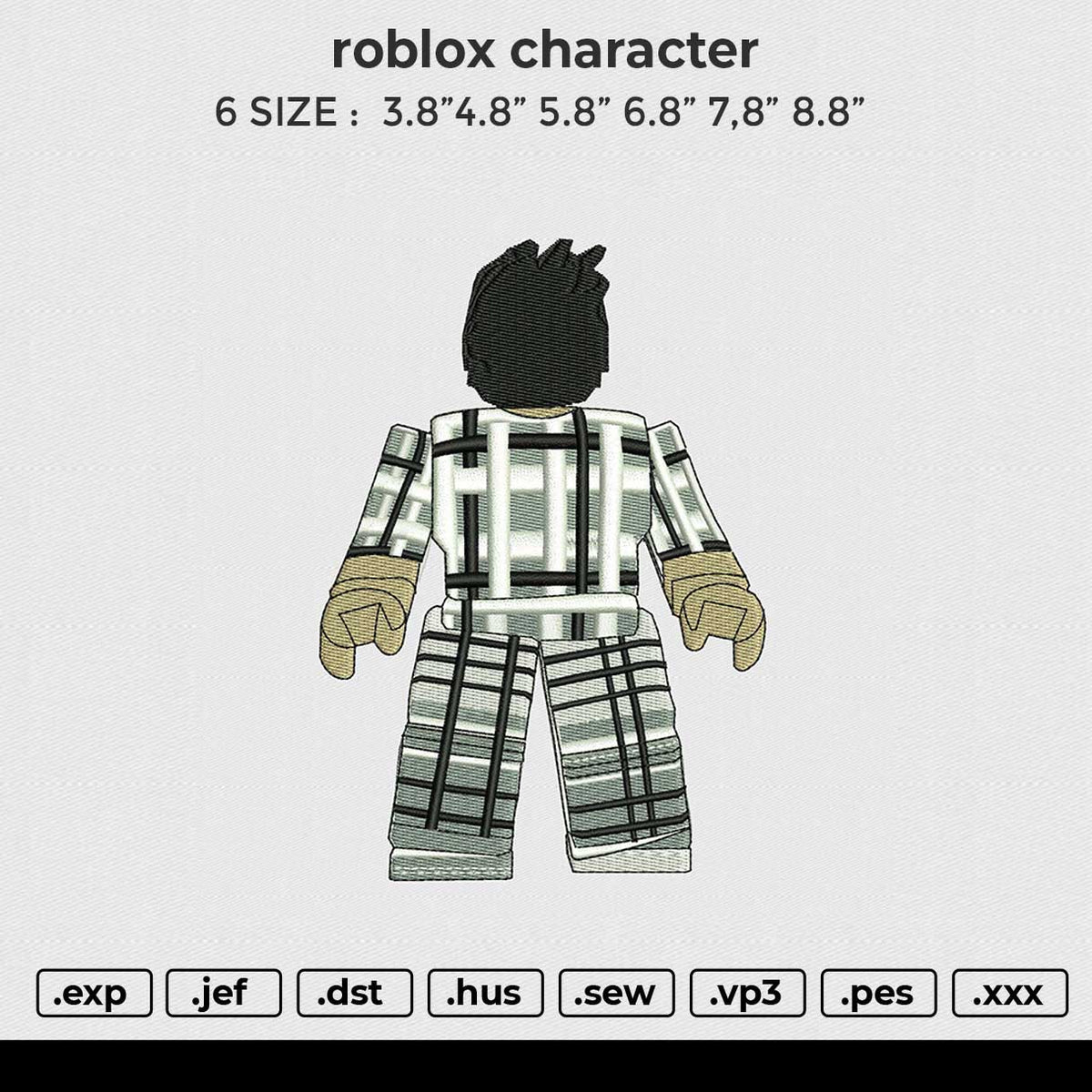 roblox character Embroidery File 6 size – embrostudio