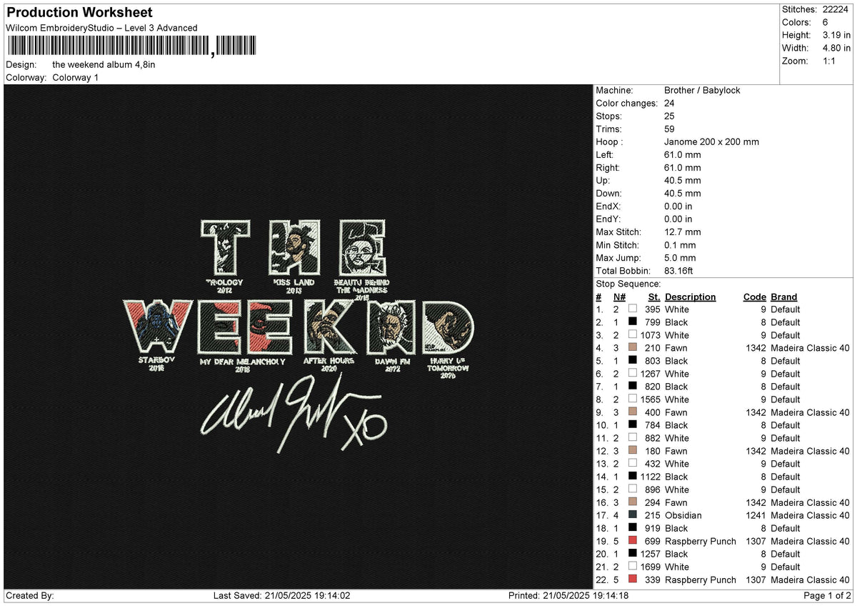 The weekend album Embroidery File 6 size – embrostudio