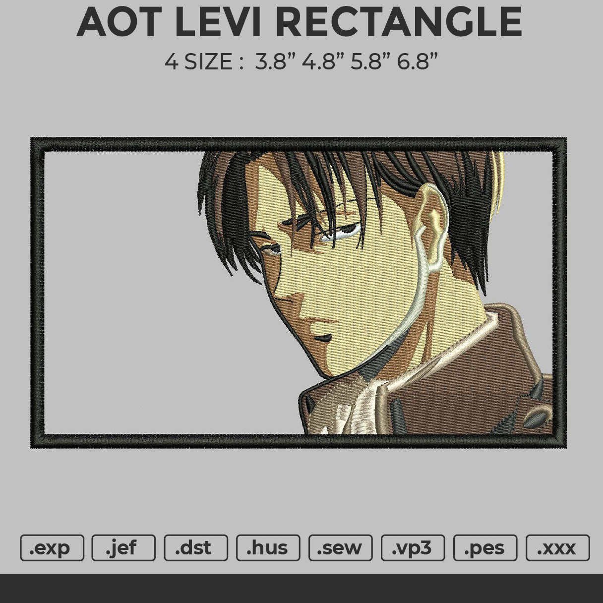 Aot Levi Rectangle Embroidery – embrostudio