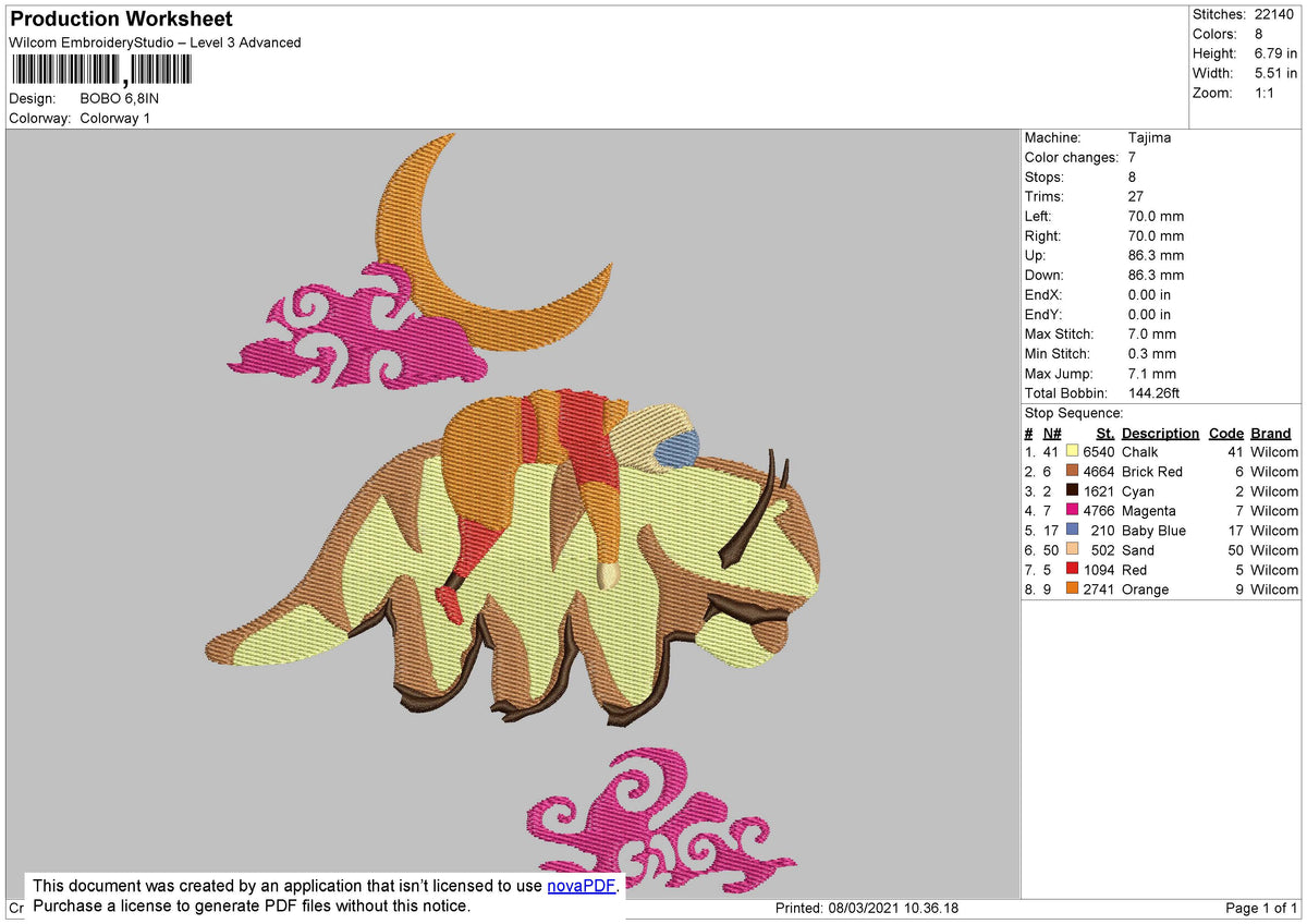 Appa Moon v1 ( The Legend of Aang ) – embrostudio