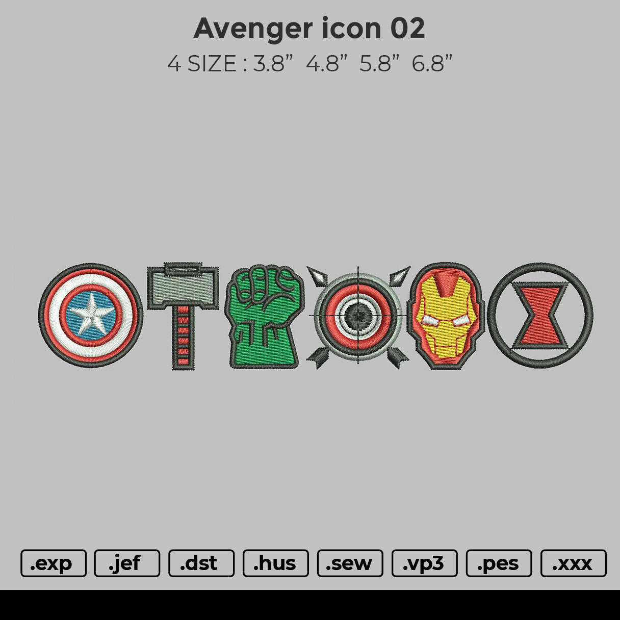 Avenger Icon v2 Embroidery – embrostudio