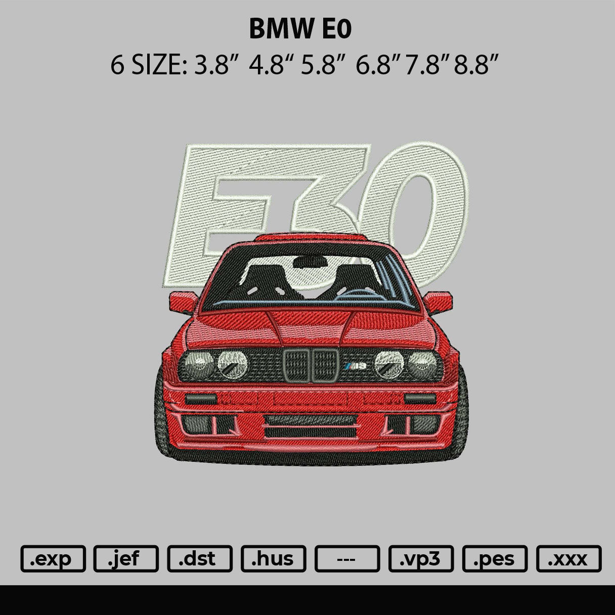 Bmw E0 Embroidery File 6 sizes – embrostudio