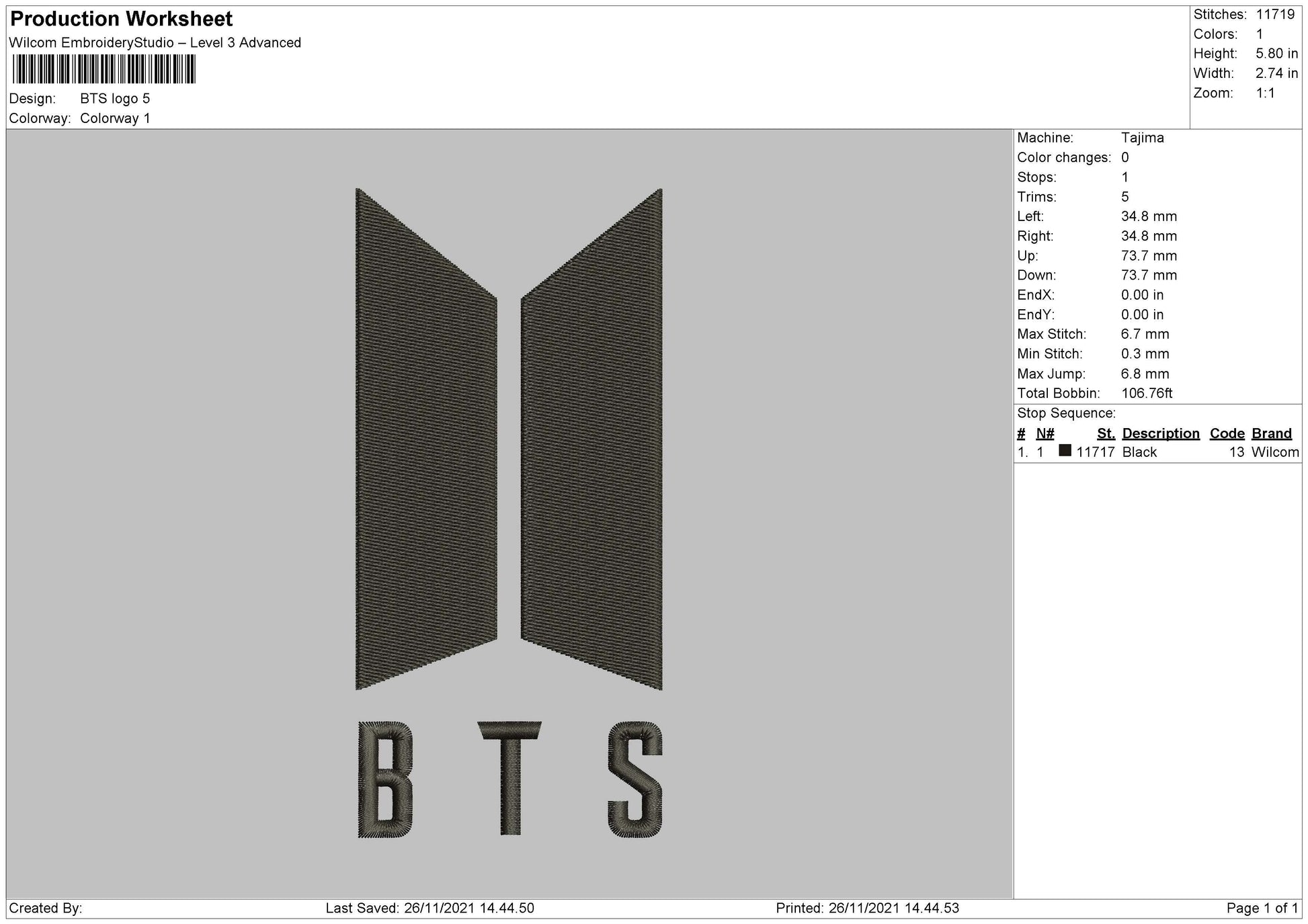 BTS Logo Embroidery – embrostudio
