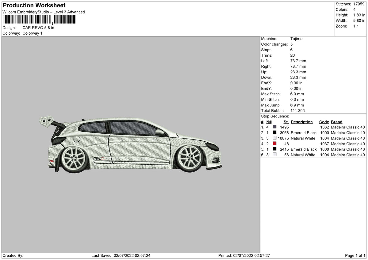 Car Revo Embroidery – embrostudio