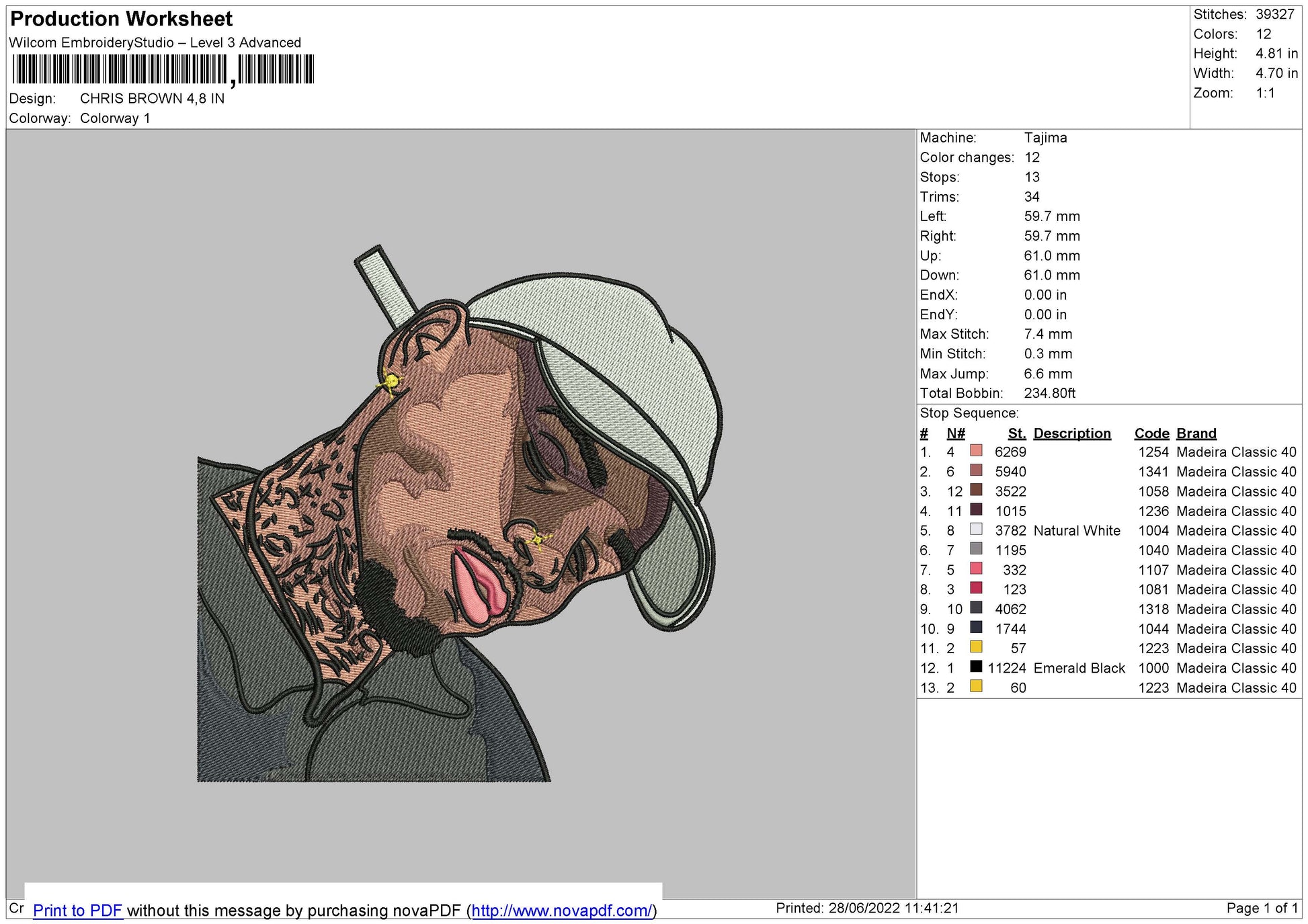 CHRIS BROWN Embroidery – embrostudio