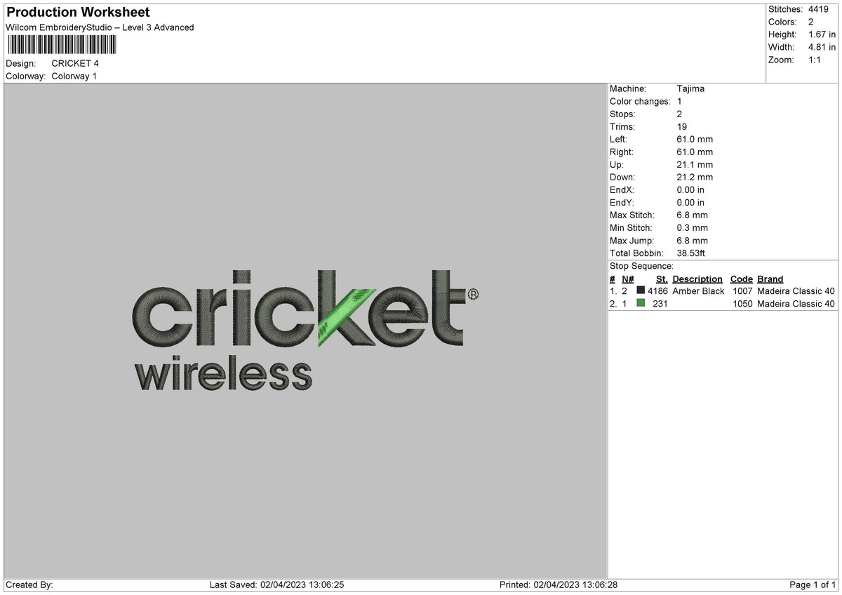 Cricket Embroidery – embrostudio