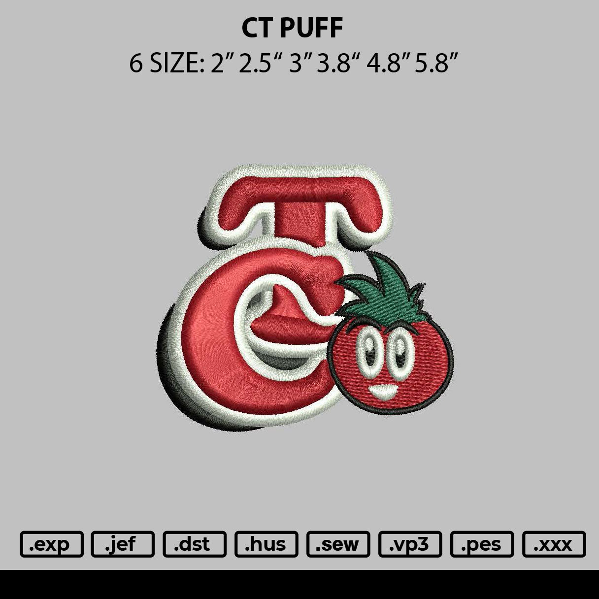 Ct Puff Embroidery File 6 sizes – embrostudio