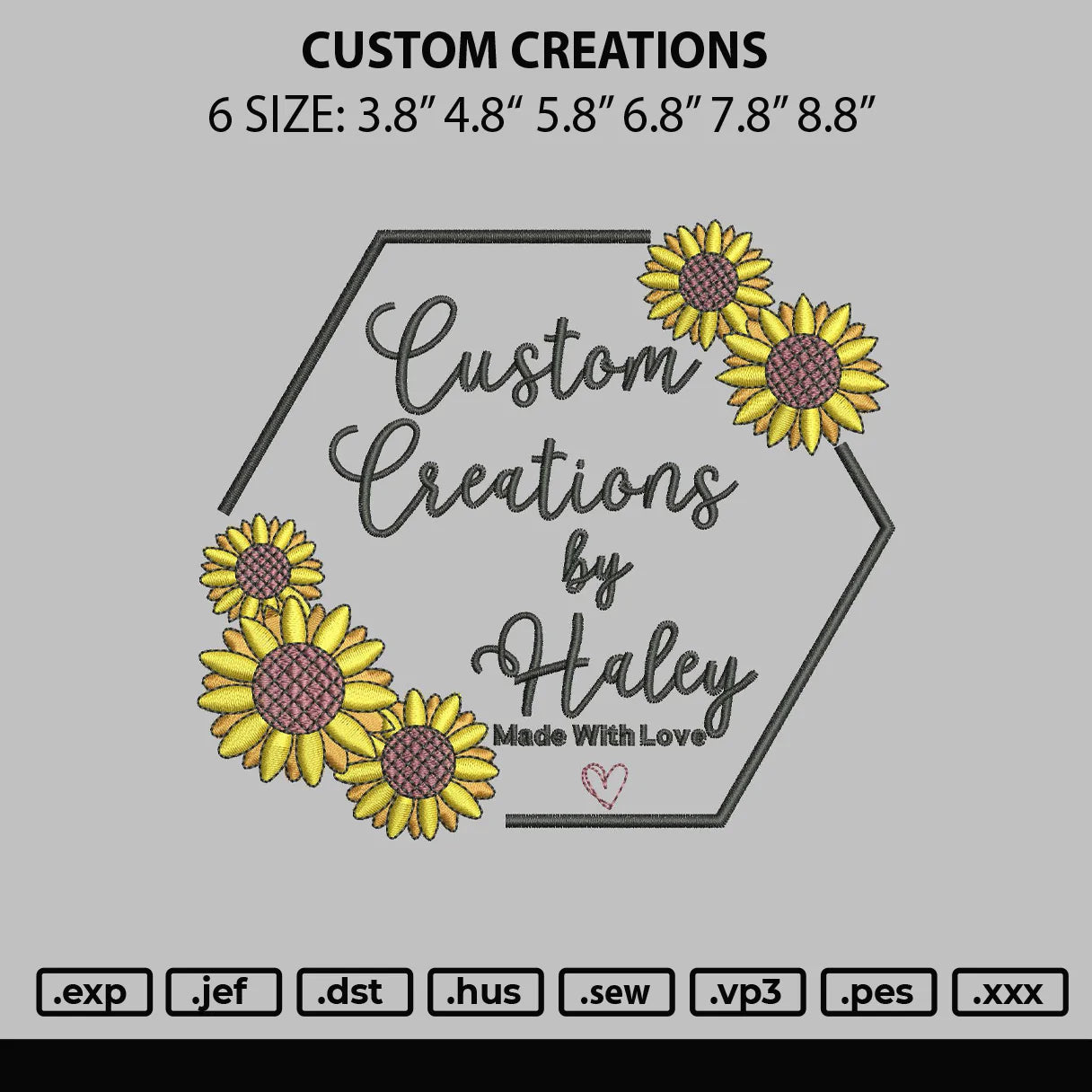 Custom Creatons Embroidery File 6 sizes – embrostudio