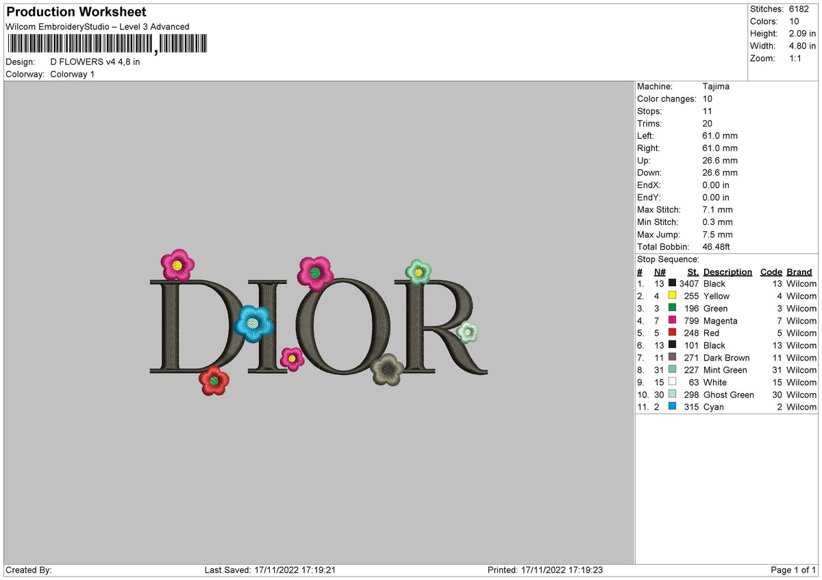 D Flowers V4 Embroidery File 6 sizes – embrostudio