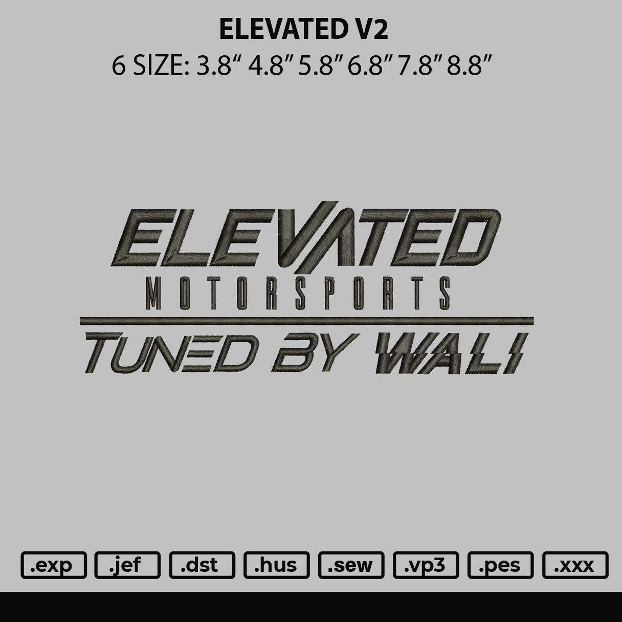 Elevated V2 Embroidery File 6 sizes – embrostudio