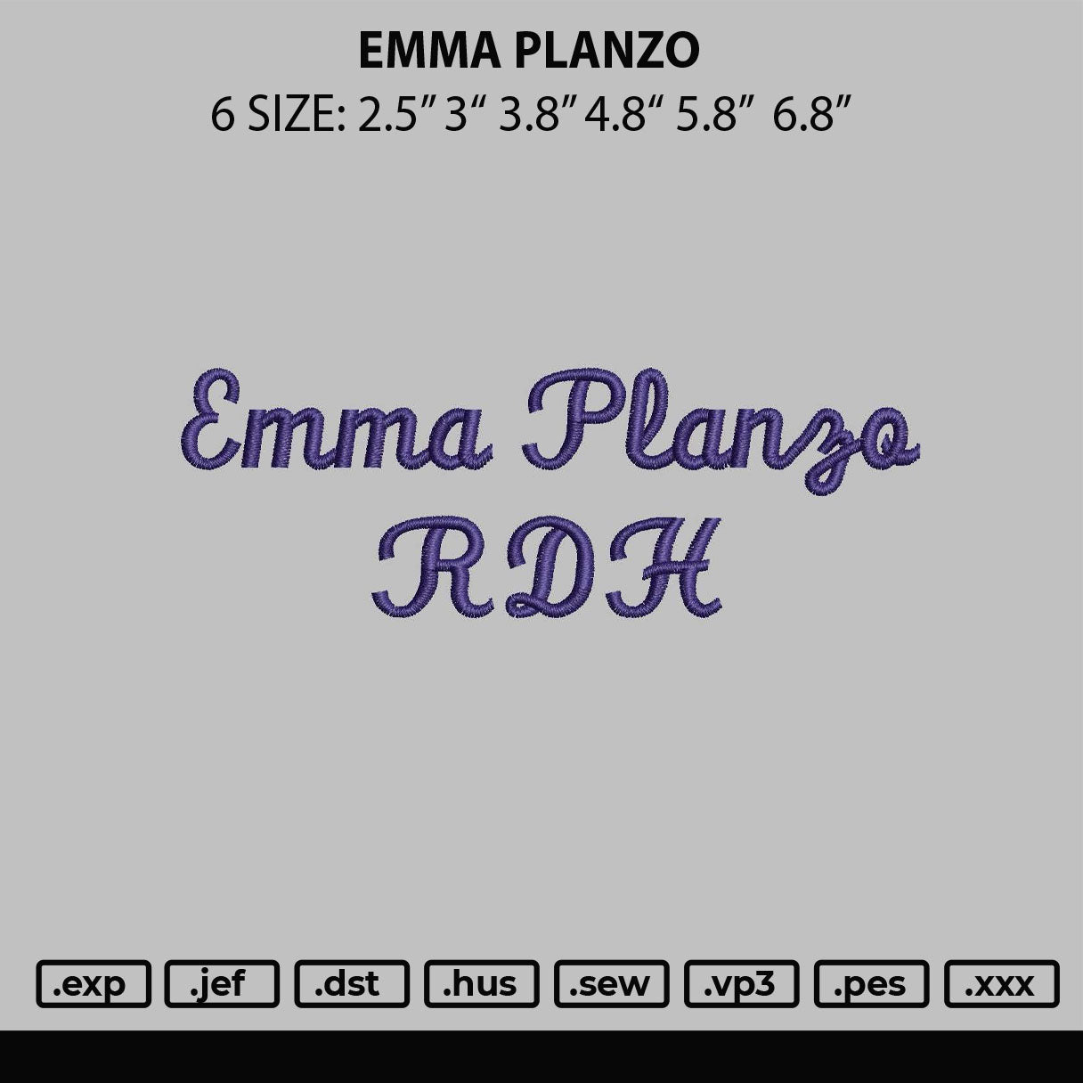 Emma Planzo Embroidery File 6 sizes – embrostudio