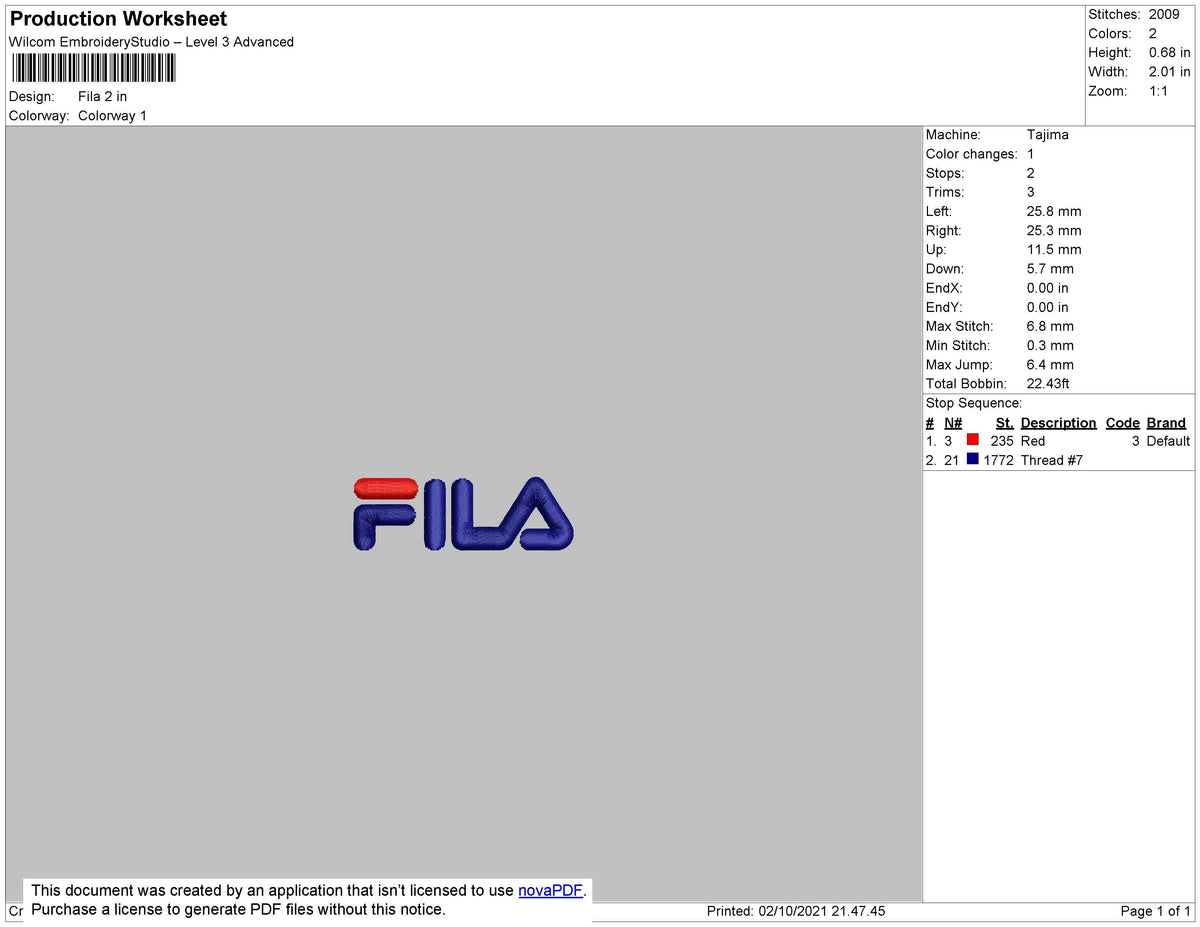 Fila Embroidery – embrostudio