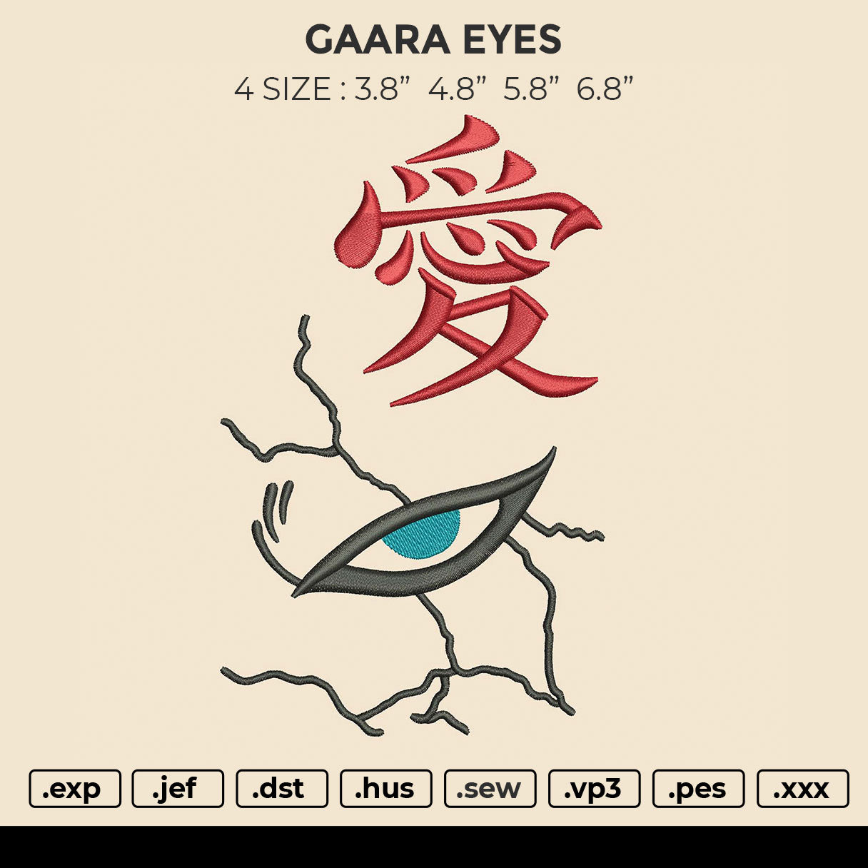 Gaara Eyes Embroidery – embrostudio