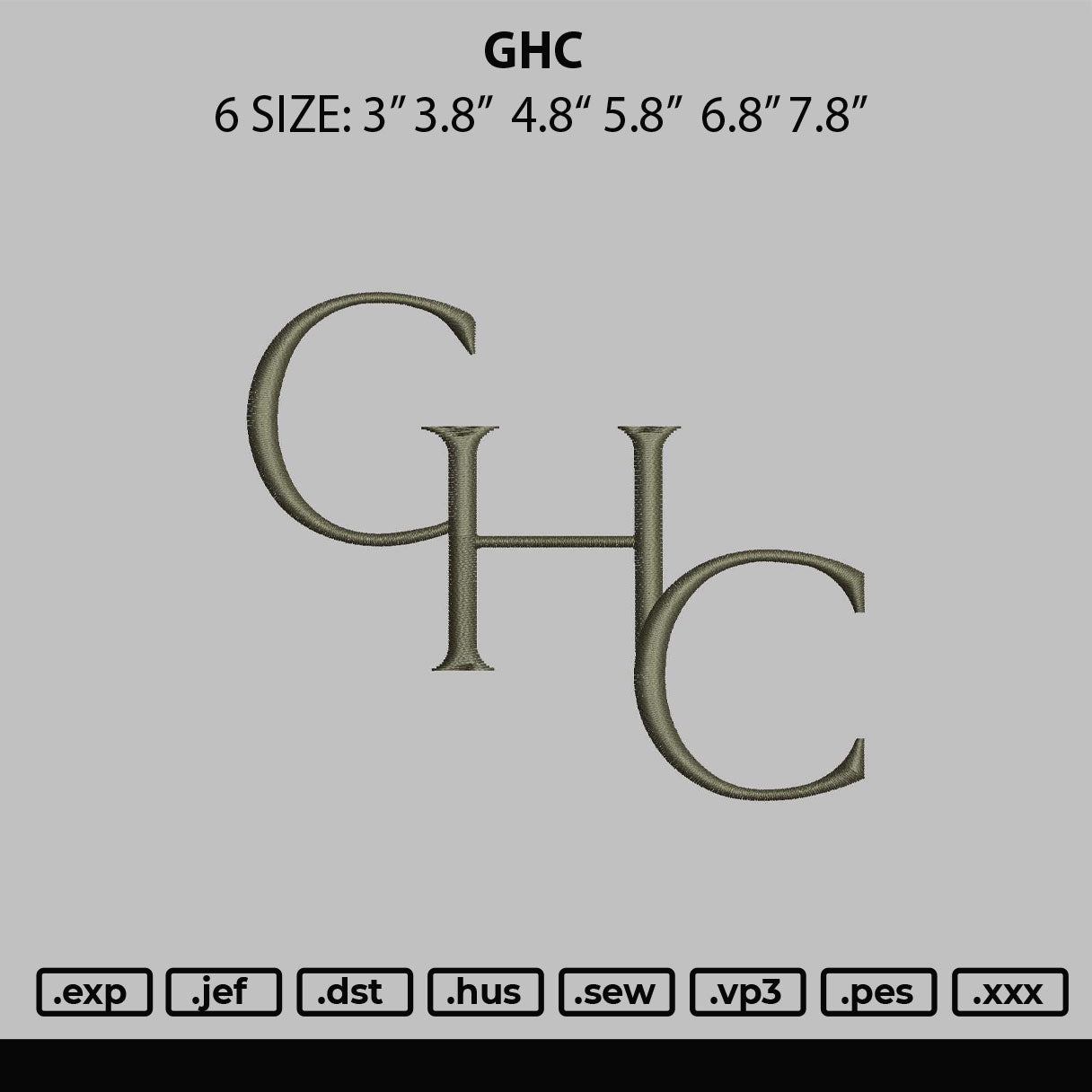 Ghc Embroidery File 6 sizes – embrostudio