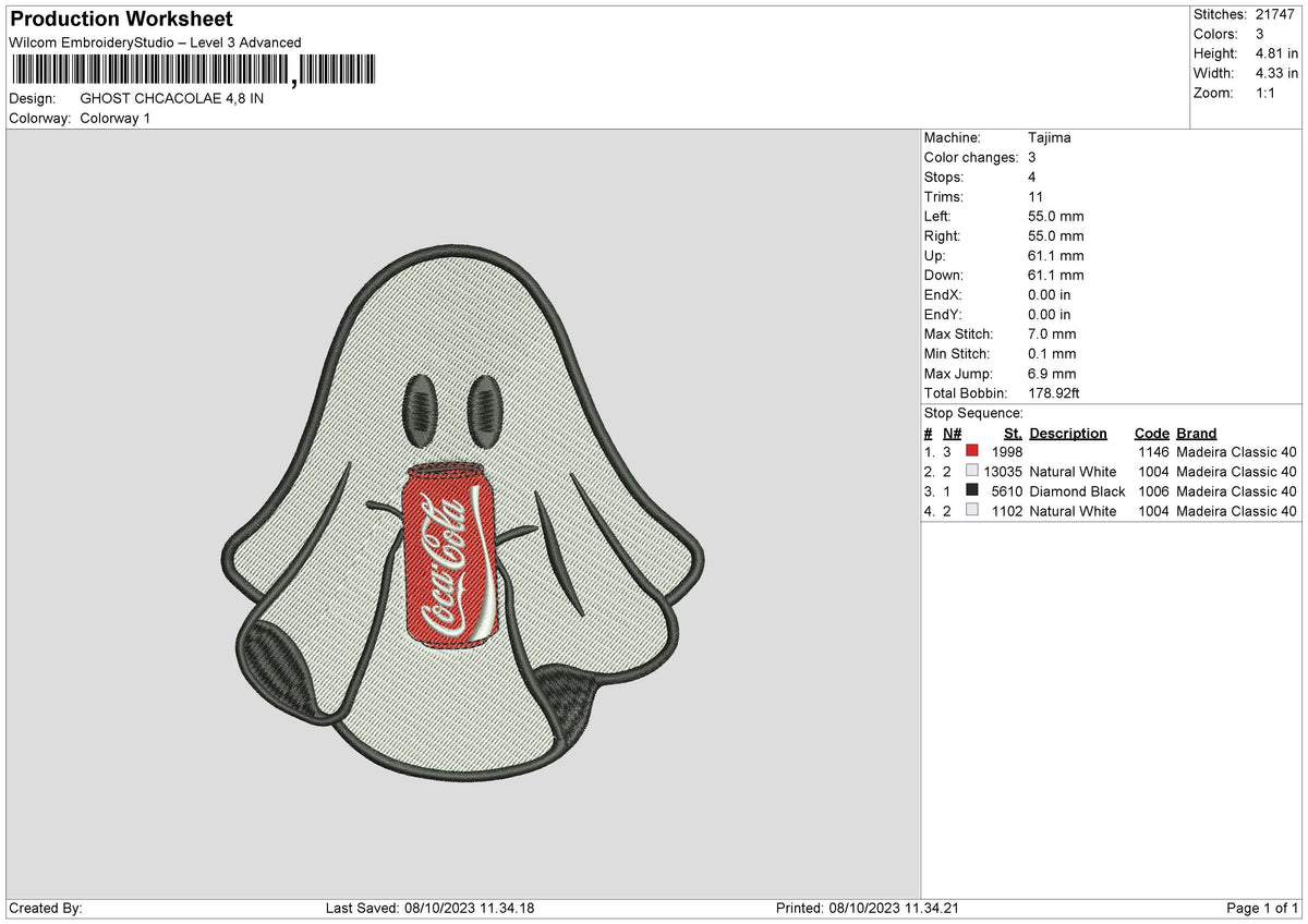 Ghost Cola Embroidery File 6 sizes – embrostudio