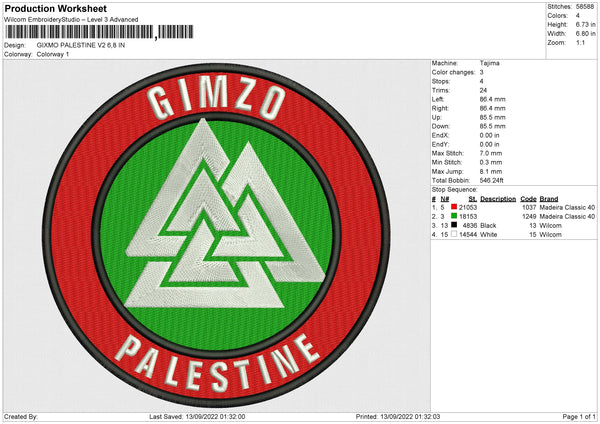 GIMZO PALESTINE V2 Embroidery – embrostudio
