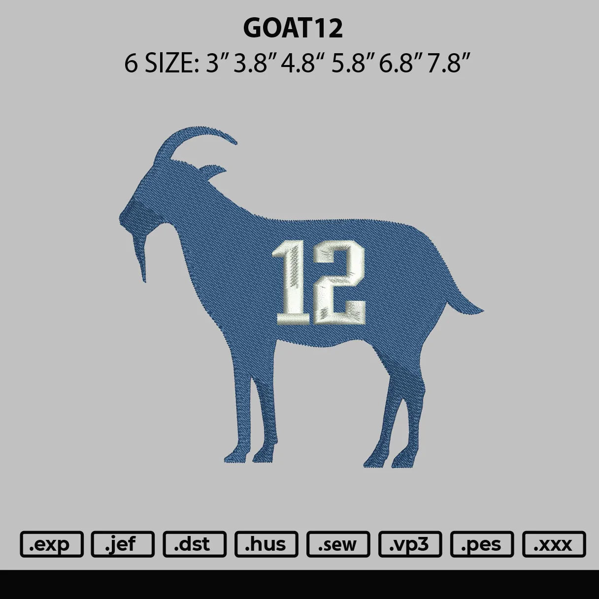 Goat12 Embroidery File 6 sizes – embrostudio
