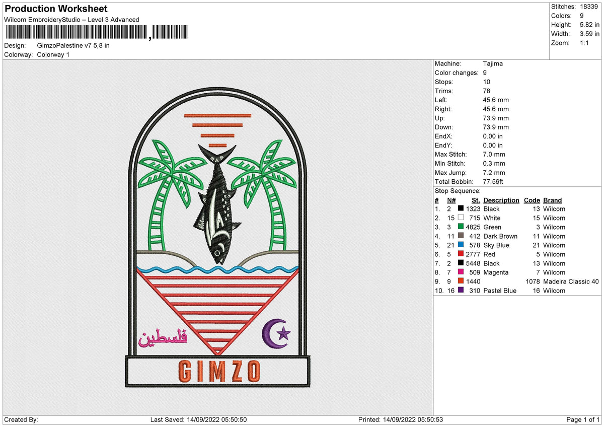 Gimzo Palestine v7 Embroidery – embrostudio