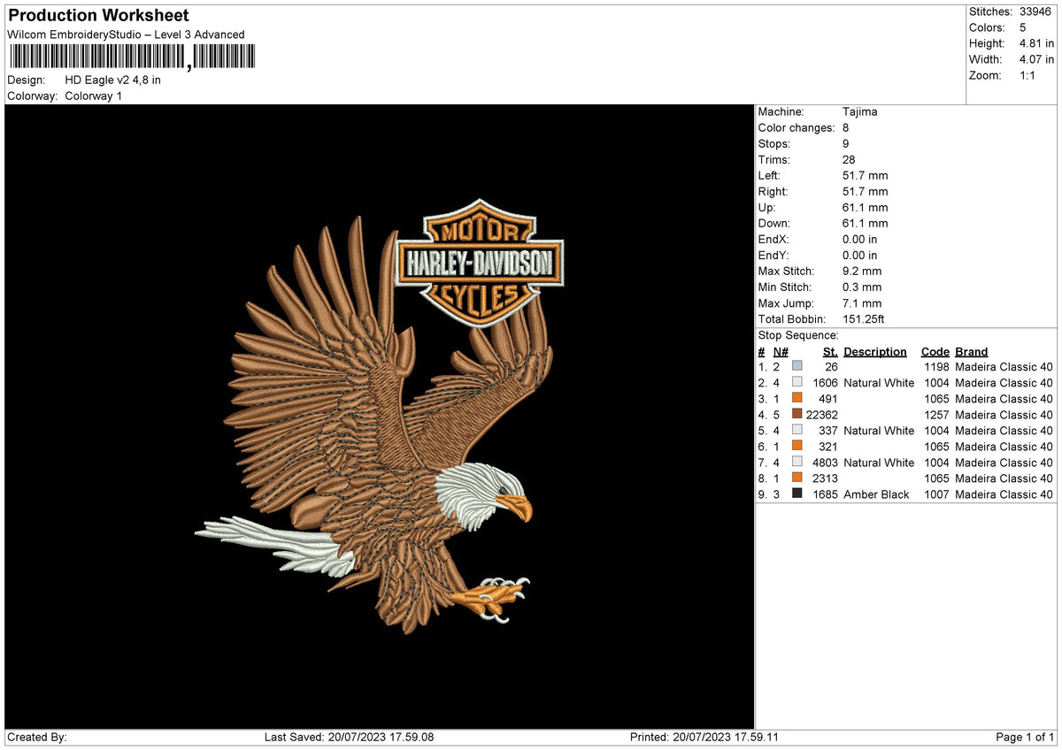 Hd Eagle V2 Embroidery File 6 sizes – embrostudio