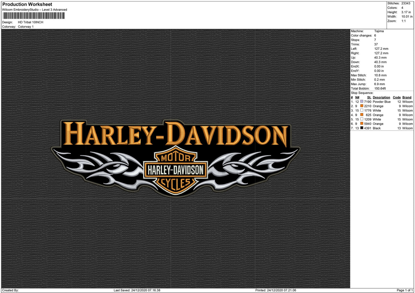 Harley Davidson Tribal Embroidery – embrostudio