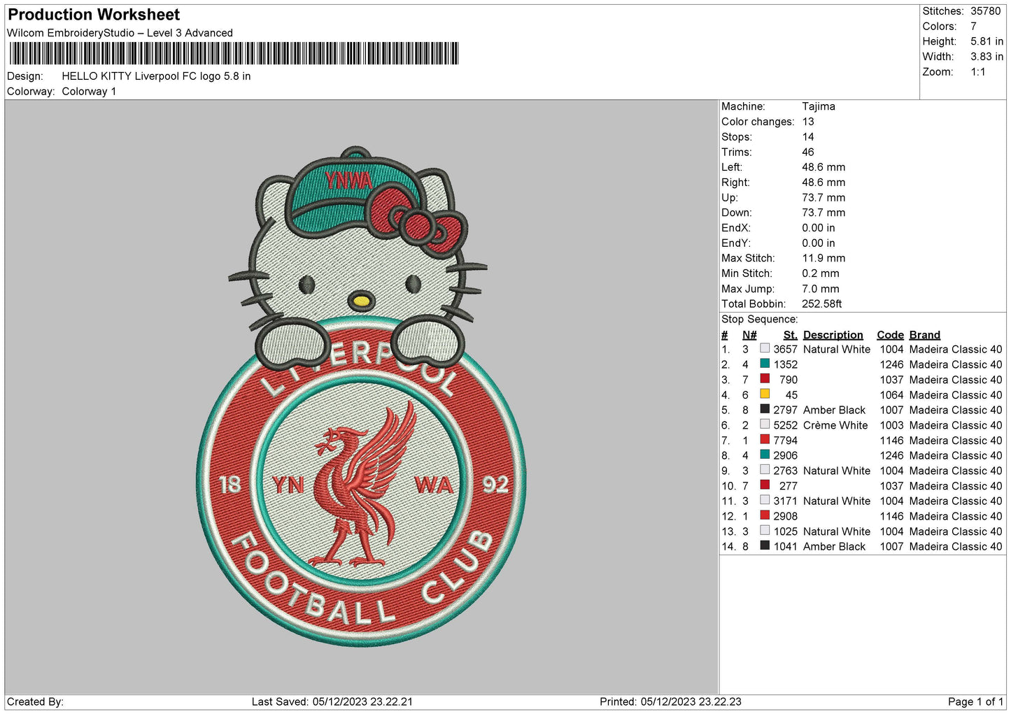 Kitty Liverpool Embroidery File 6 sizes – embrostudio