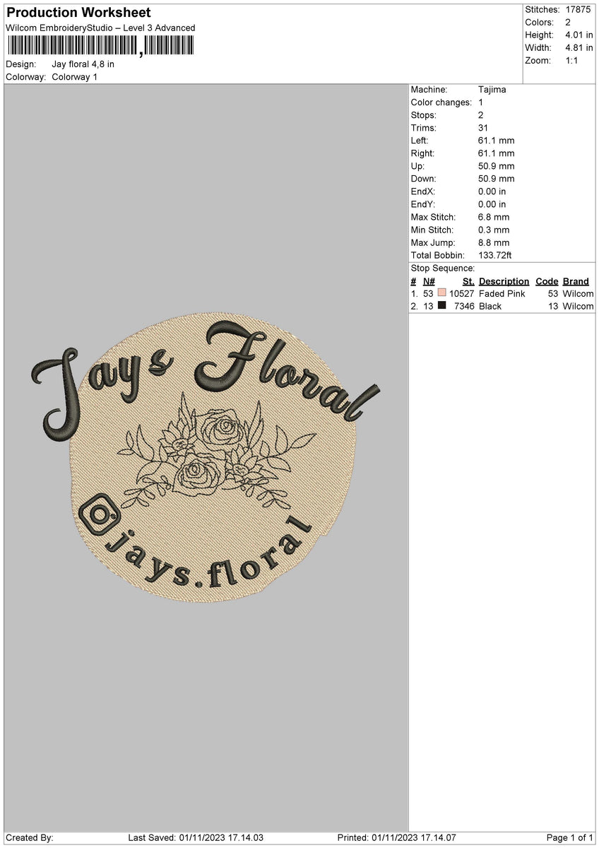Jay Floral Embroidery File 6 sizes – embrostudio