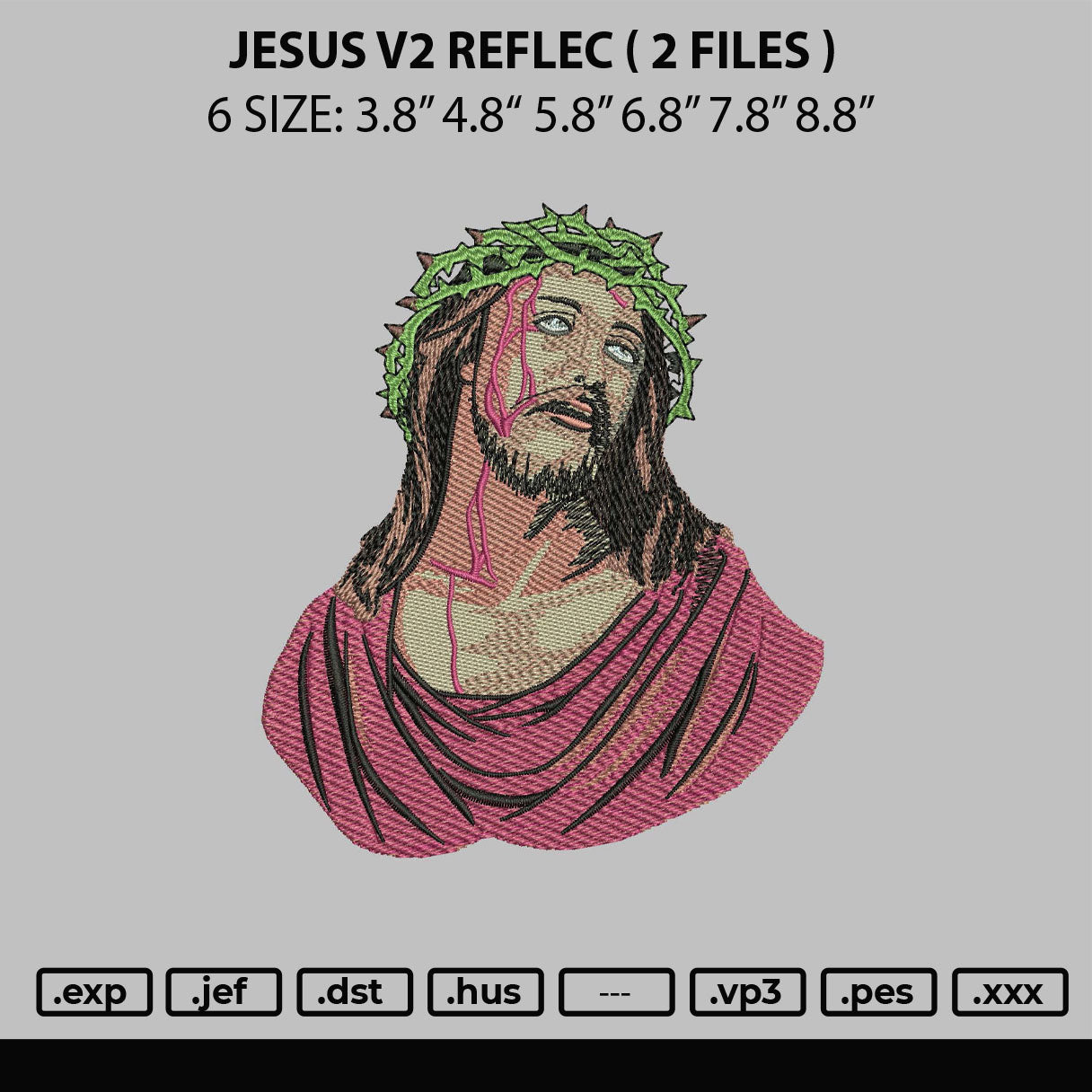 Jesus V2 Embroidery 2 Files – embrostudio