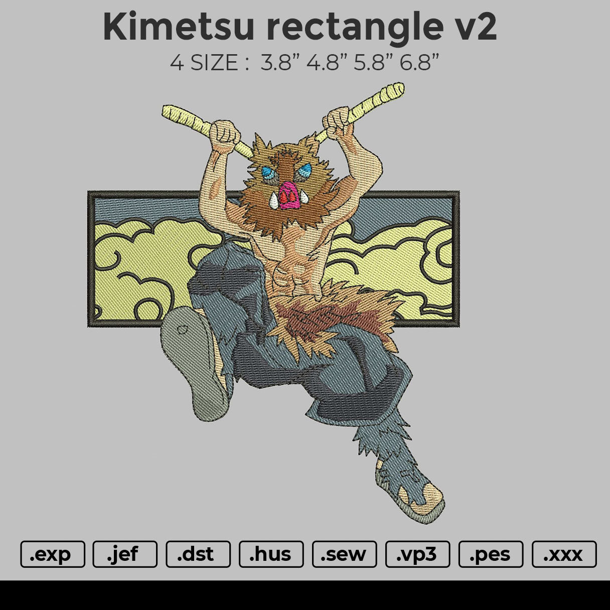 Kimetsu Rectangle v2 Embroidery – embrostudio
