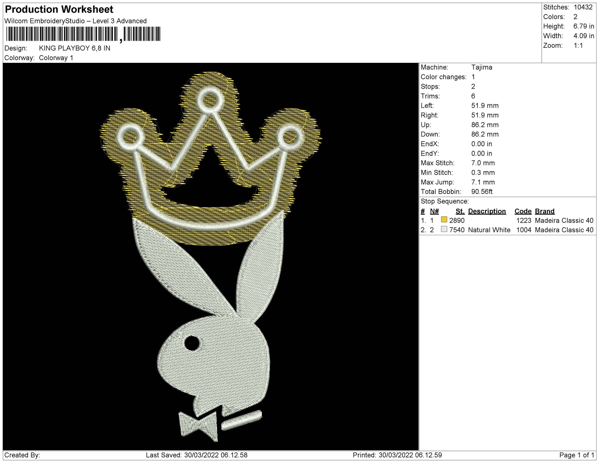 King Playboy Embroidery – embrostudio