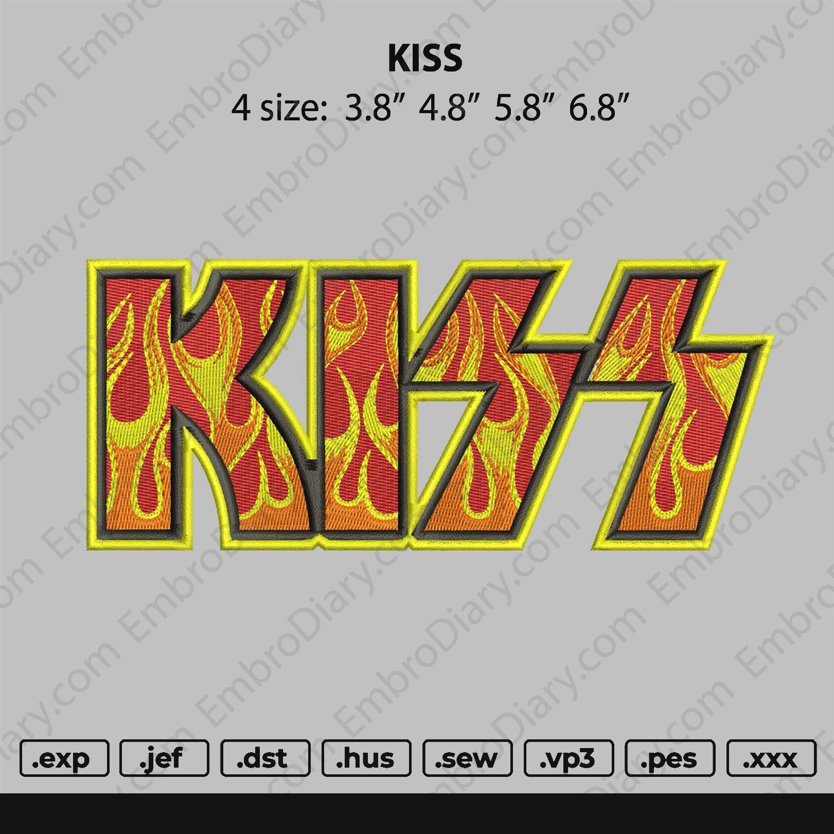 Kiss Band Embroidery – embrostudio