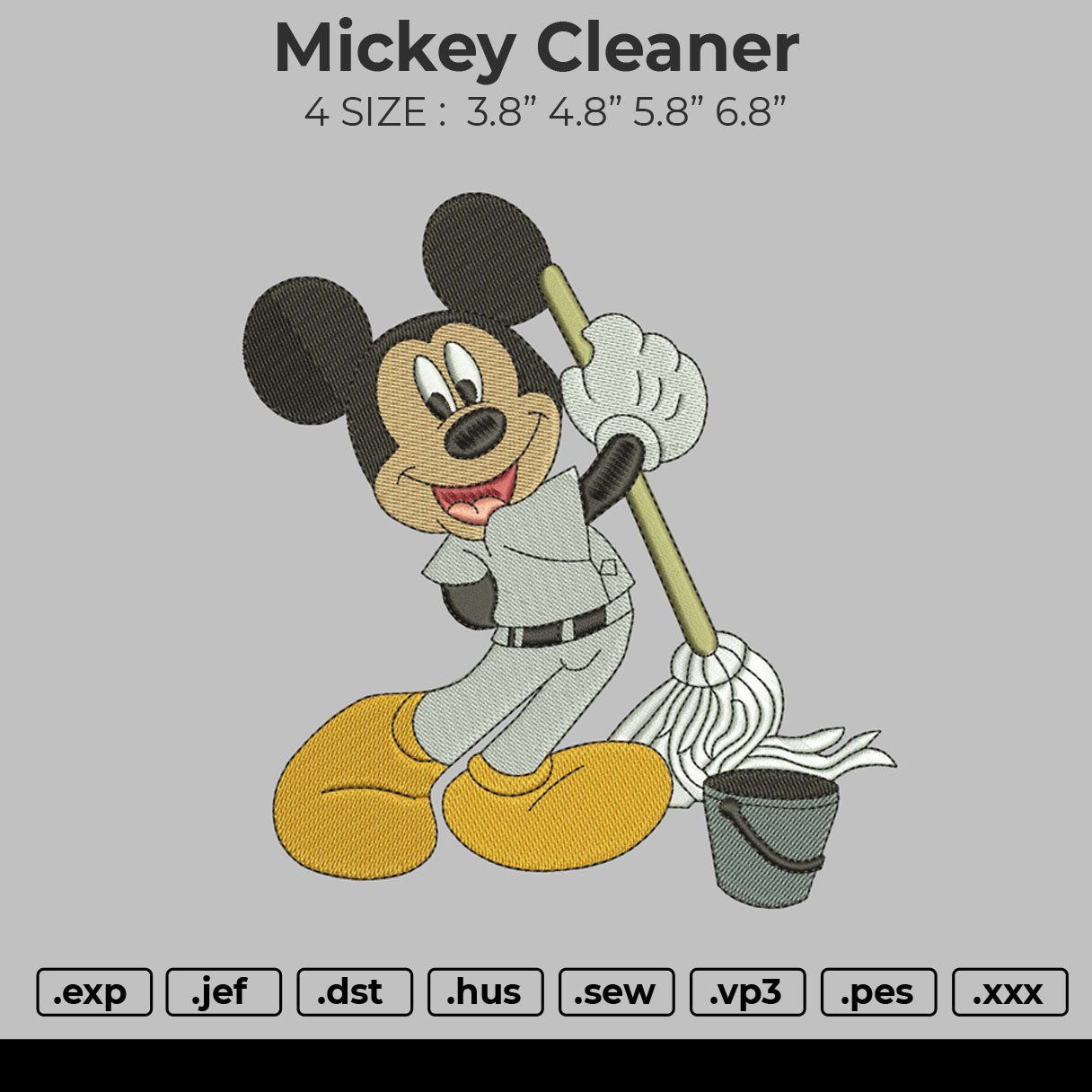 Mickey Cleaner Embroidery – embrostudio