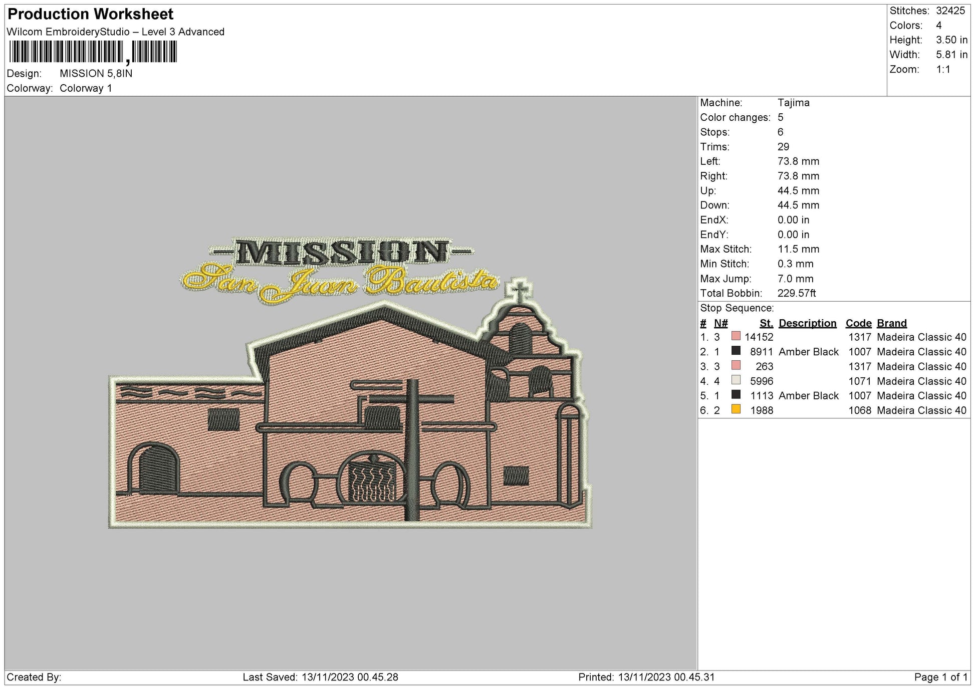 Mission Embroidery File 6 sizes – embrostudio