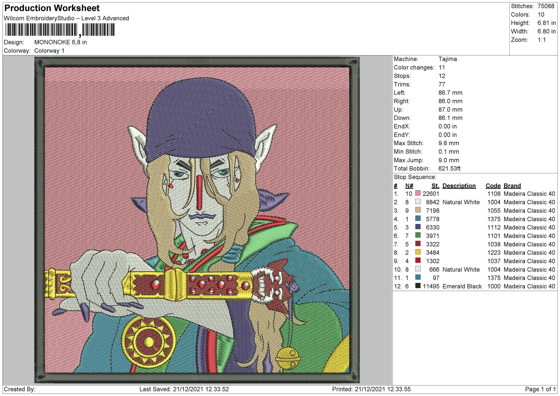 Mononoke Embroidery – embrostudio