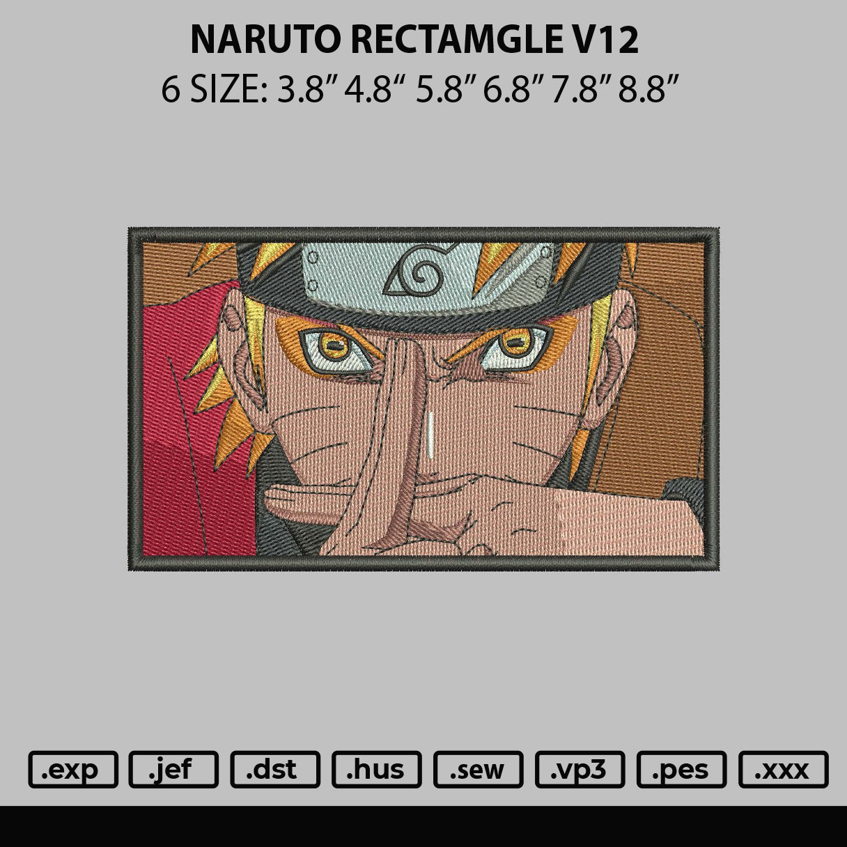 Naruto Rectangle V12 Embroidery File 6 sizes – embrostudio